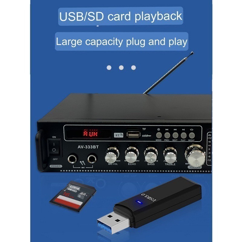 AV-111BT or 333BT 800W Bluetooth 5.0 Amplifier for speaker，2.0 Channel ...