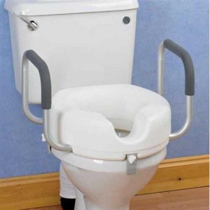 6" Raised Toilet Handles (heavy duty) Commode Booster Seat Riser with ...