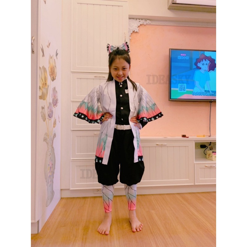 Anime Demon Slayer Kimetsu no Yaiba Kochou Shinobu Cosplay Costume kids ...