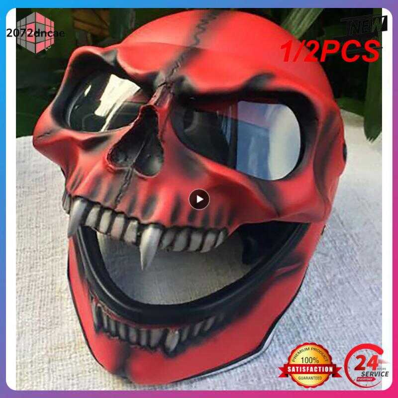 1/2PCS Skull Skeleton Motorcycle Helmet cover Decoration Tidy mask ...