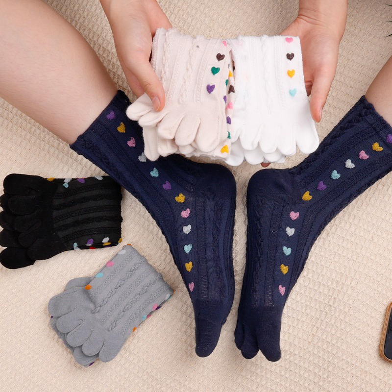 INS Style, Cute - Breathable - Split Toe Socks - Twist Braid Pattern ...