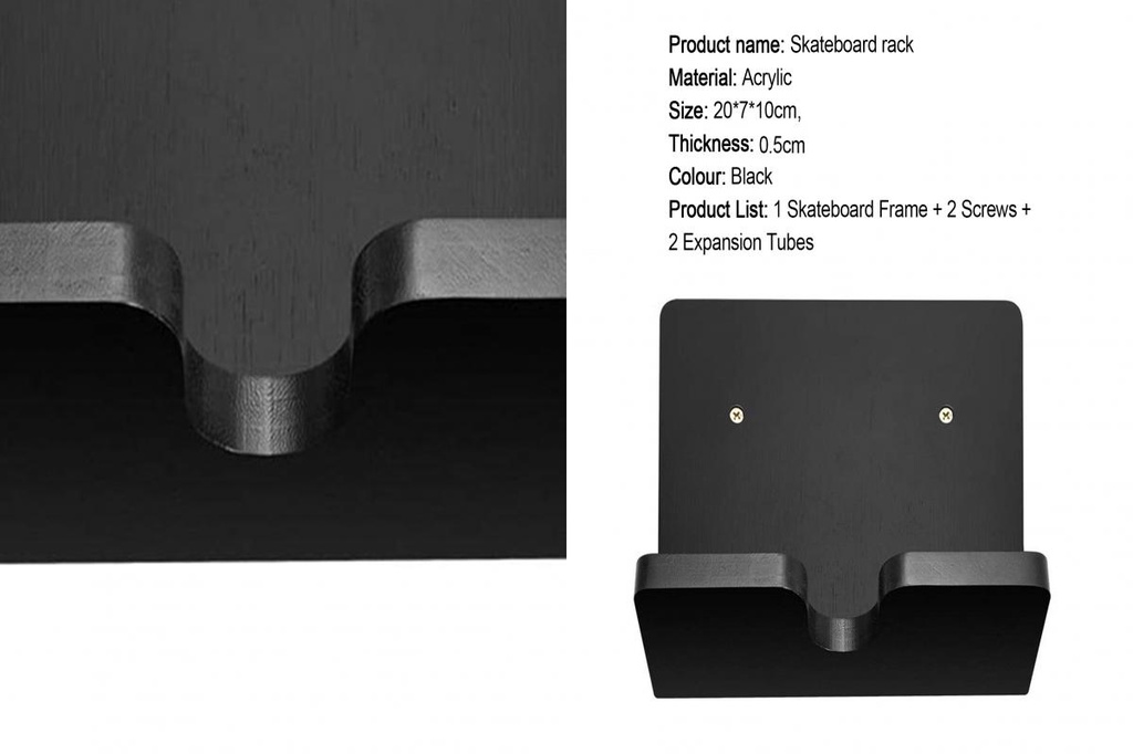 PSO- Black Skateboard Display Rack for Longboard Black Board Display ...