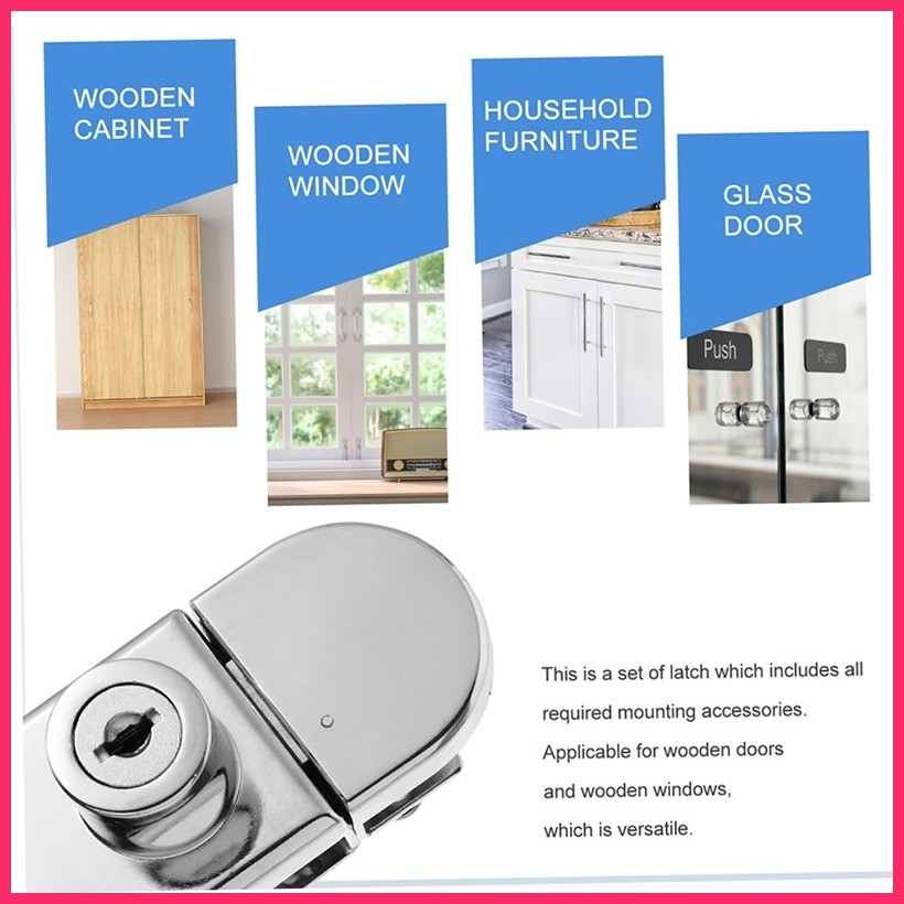 ۩ √ Glass Cabinet Door Lock Glass Door Anti Display Showcase Lock for ...