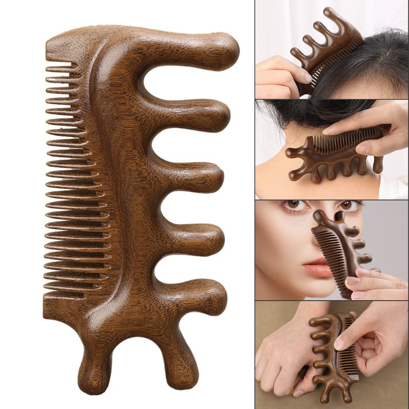3 In 1 Sandalwood Meridian Massage Comb / Blood Circulation Massage ...