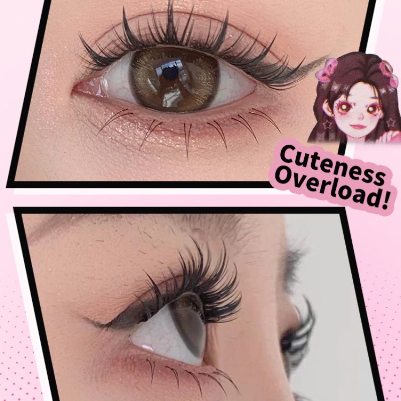 LODO False Eyelashes Double-Pointed Wheat False Eyelashes Natural ...