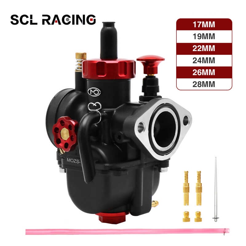 SCL Racing 2T 4T PE17 19 22 24 26 28mm Flange Motorcycle Engine PE Carburetor With Jets For ...
