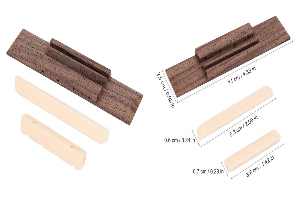 SOU_ Wood Ukulele Saddle Bridge Instrument Accessories 4 String Ukulele ...