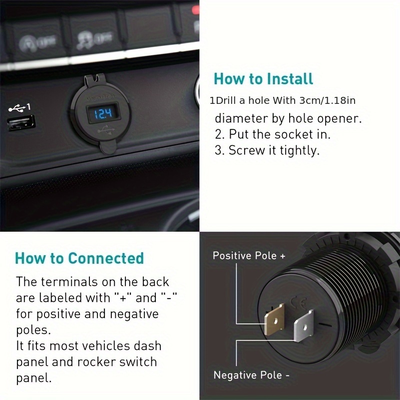 Motorcycle Car Modification Accessories Usb Plug Mobile Phone Charger 3 ...