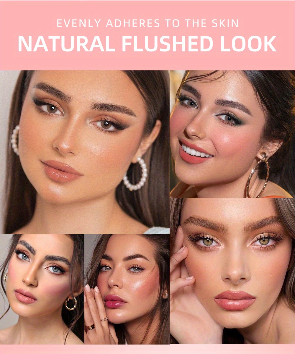 BEAUTY GLAZED 5 Color Soft Pink Gel Cream Blush, Liquid Blush for ...