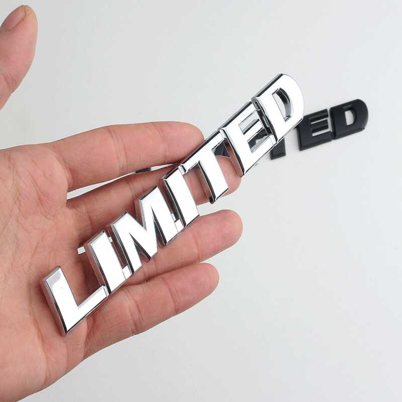 1 Pcs Car 3D Metal Chrome Black Badge Sticker LIMITED Edition Letter ...