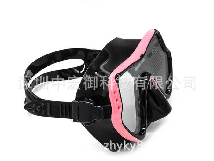 Wide View Scuba Diving Mask Silicone Skirt Three-Lens Panoramic Dive ...