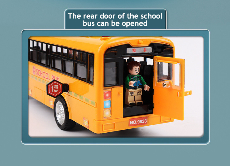 Big Size Simulation School Bus Toys Inertial Vehicle Diecast Model With ...
