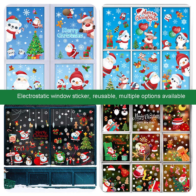 Christmas Decorations Static Electricity Glass Doors Window Display ...