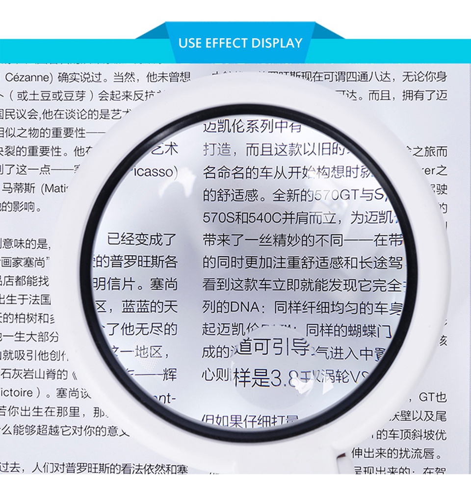 Portable Handheld Magnifying Glass With Led Light Foldable Desktop