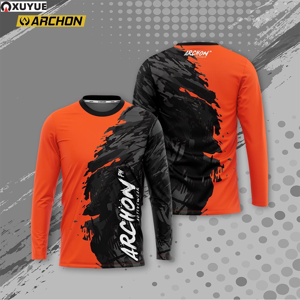 (XUYUE) Orange Chaos (Full Sublimated Activewear T-Shirt Long Sleeves ...