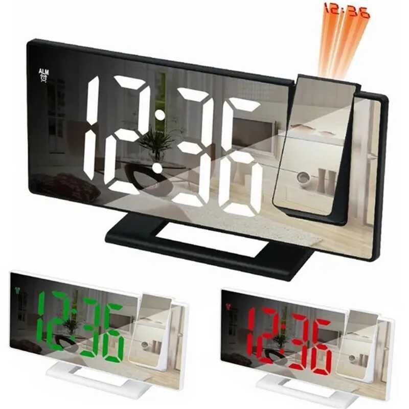 LED Digital Alarm Clock Projection Clock Projector Ceiling Clock With ...