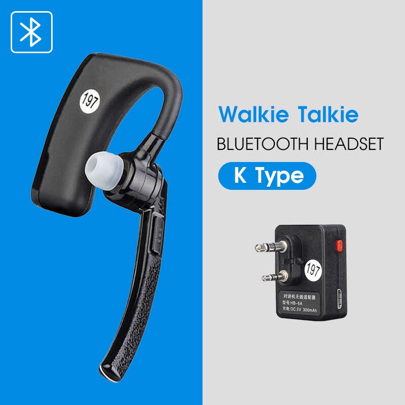 Walkie Talkie Hands-Free PTT Bluetooth Wireless Headset K Type Earphone ...