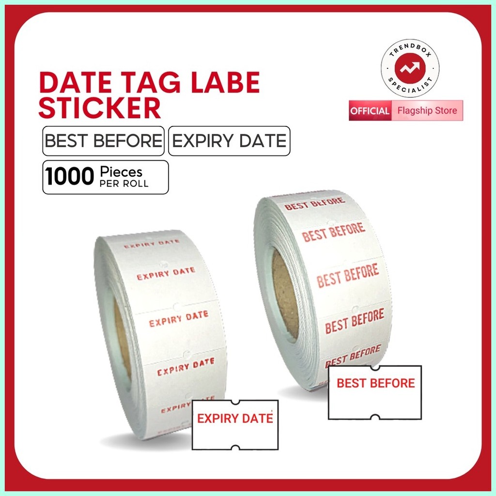 ∎ Trendbox Price Tag Best Before Expiry Date Sticker 1000pcs | Shopee ...