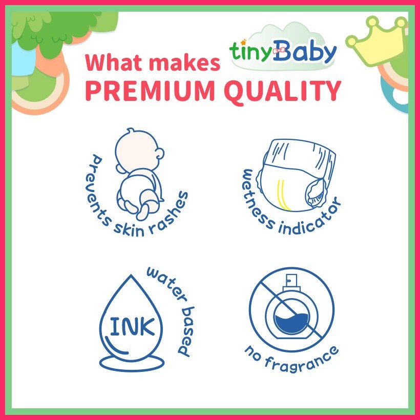 ๑ ☸ Tiny Baby Diapers Korean Diaper Tape 50pcs Pants Diaper NB-XXXXL ...