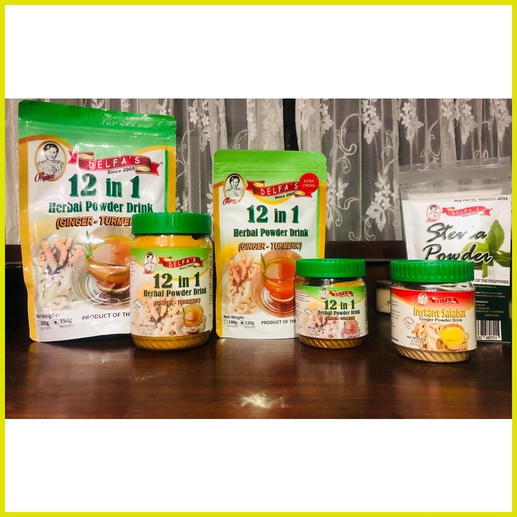 Delfa's 12-in-1 Herbal Powder Drink (Ginger-Turmeric) | Shopee Philippines
