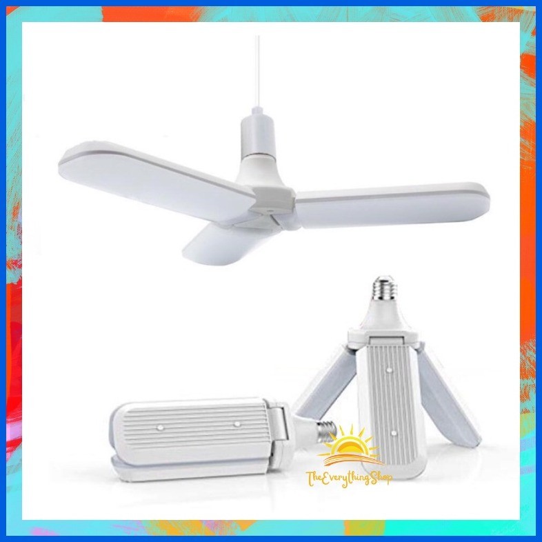 ⭐ 45W 6500K AC170-265V Foldable Fan Blade LED Light Bulb Ilaw Emergency ...