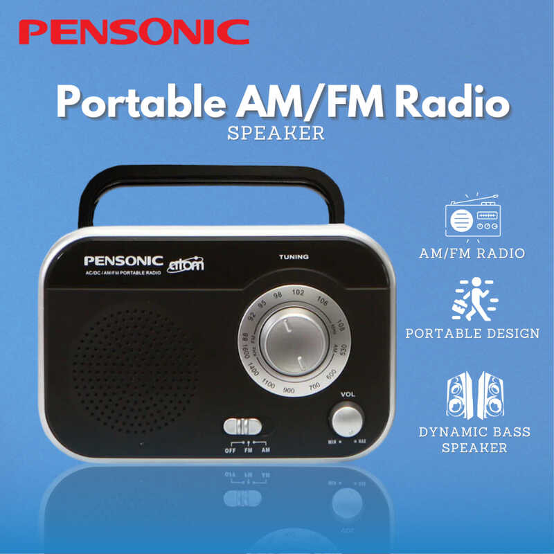 Atom PENSONIC Portable AM/FM Radio Dyanamic Bass Speaker 220V / R14 ...