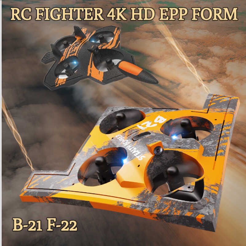 RC Plane 2.4G 4KHD Camera Four-motor Fighter EPP Foam Fall Resistance ...