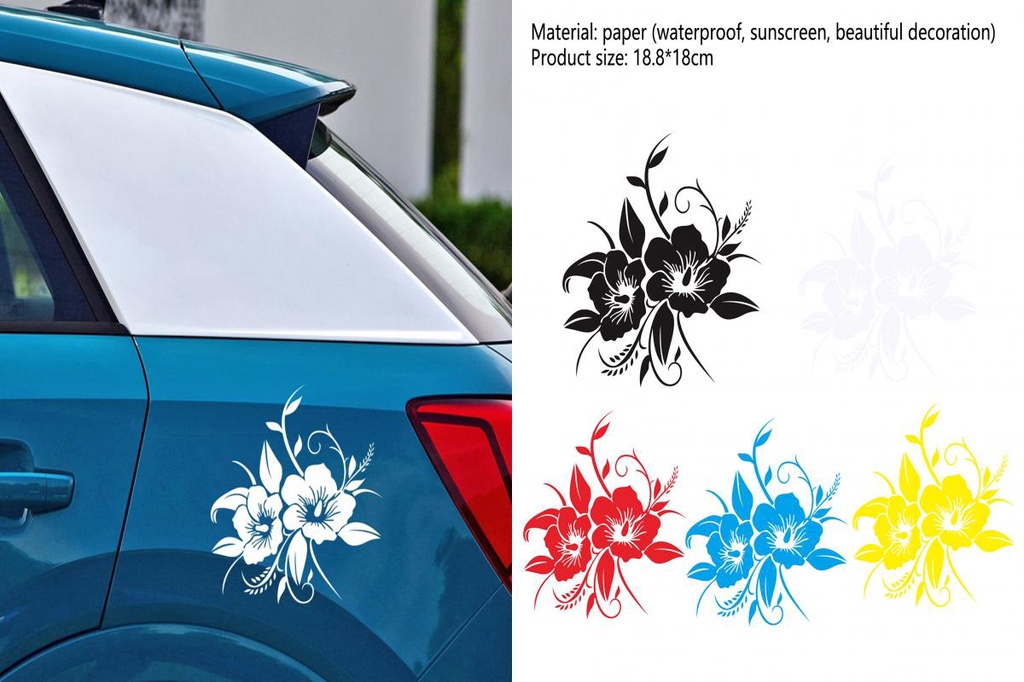 OMG Compact Car Reflective Sticker Exterior Part Auto Reflective Flower ...