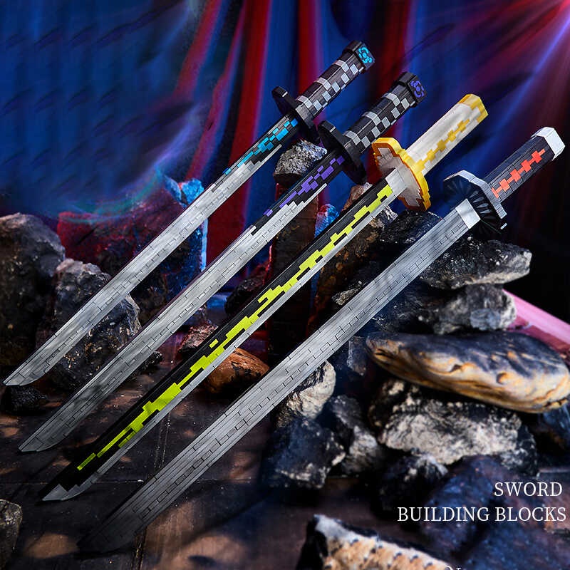 Boy's Assembly Toy Assembly Building Block Sword Model Small Particle ...