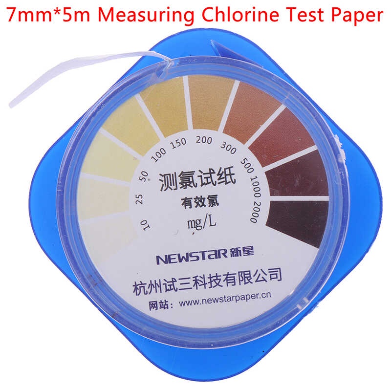 5M/Roll Chlorine Test Paper Strips Range 10-2000 Mg/Lppm Color Chart ...