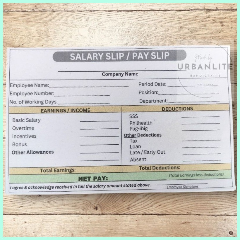 ℨ SALARY SLIP / PAY SLIP PAD PAYROLL 60SHEETS PER PAD NON CARBONIZED ...