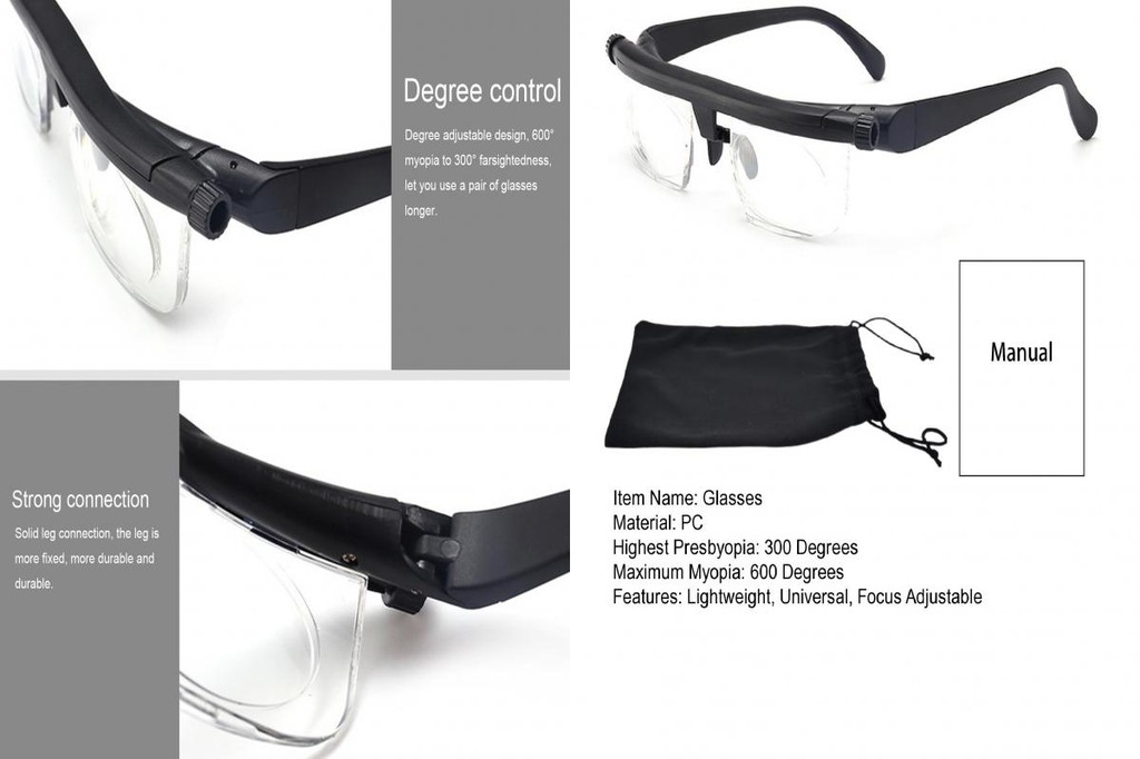 [Ready stock] Adjustable Focus Glasses Far Sights Eyeglasses Adjustable ...