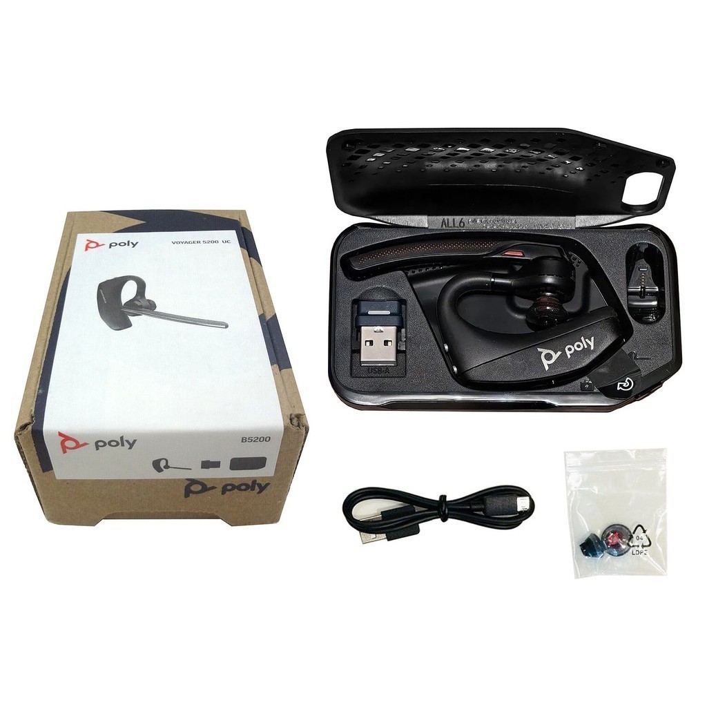 Poly Voyager 5200 UC Mono Bluetooth Headset with BT700 USB-A Dongle ...