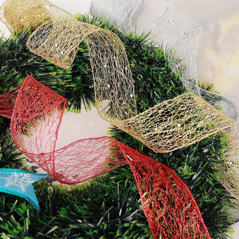 Christmas Home Decoration / 26CM 10 Yards Christmas Mesh Ribbon / Red ...