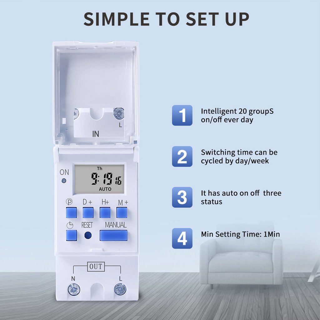 THC15A THC30A Weekly 7 Days Programmable Din Rail Digital TIME SWITCH ...