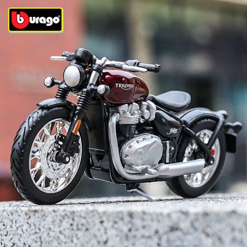 Bburago 1:18 Triumph Bonneville Bobber Alloy Motorcycle Model ...
