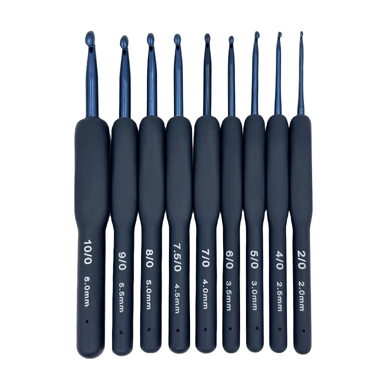 1Pc Blue Hook Head Aluminum Hook 2.0mm-6.0mm Needle Blue Handle Hook Needle New Product Blue ...