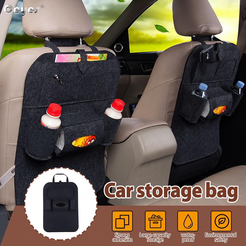 Ceyes Car Seat Backrest Manager Portable Felt Car Seat Multi-pocket ...