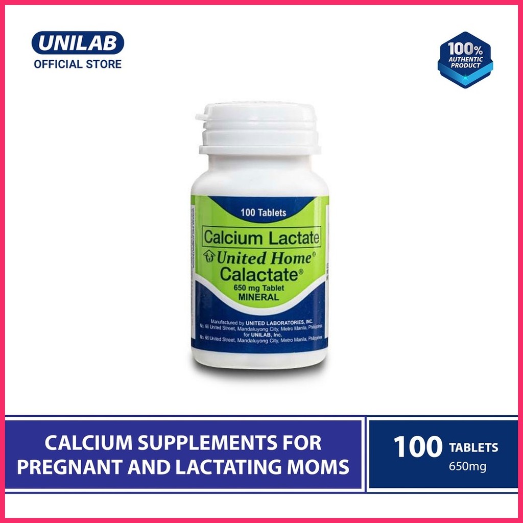 United Home Calactate 650Mg 100 Tablets (Calcium Supplements for ...