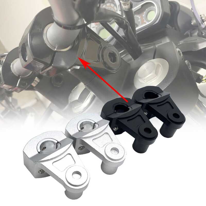 REALZION Motorcycle CNC Aluminum Handlebar Riser Adapter Kit Up Backs ...