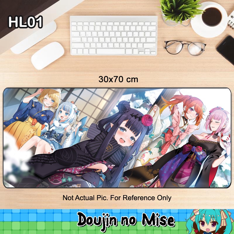 Hololive Extended Long Mouse Pad Vtuber Gawr Gura Mori Amelia Ina'nis ...