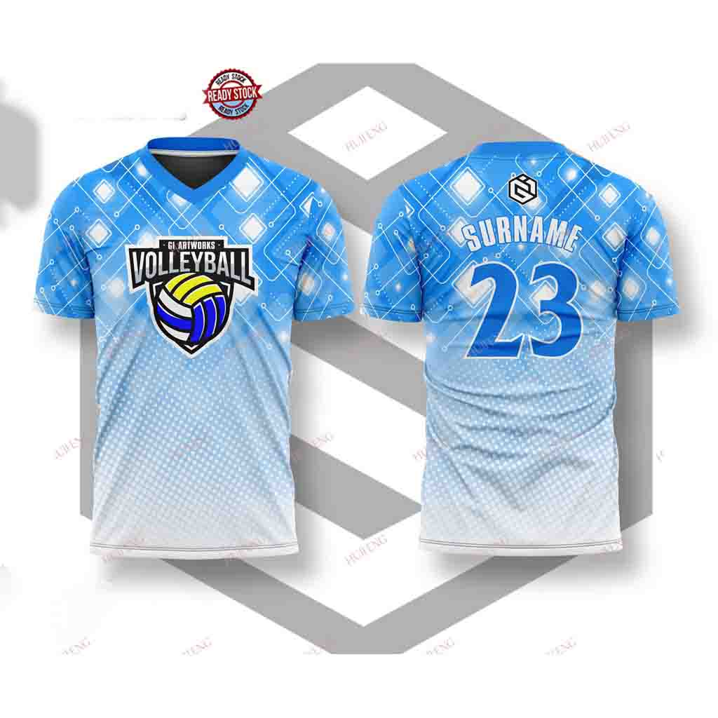 BLUE BIRD 01 VOLLEYBALL JERSEY SHIRT IZE OF NAME AND NUMBER ONLY FULL ...