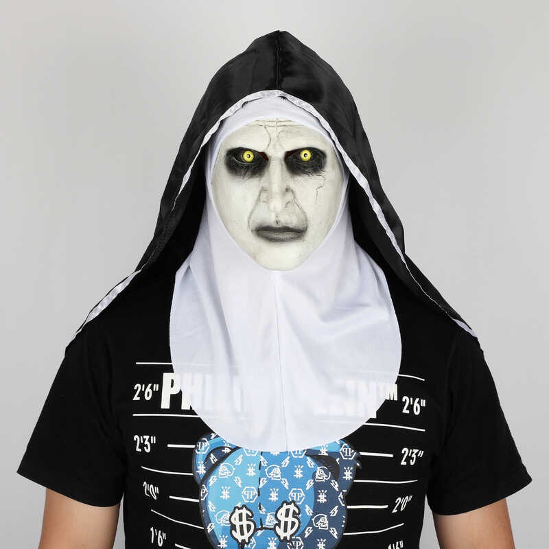 Ghost Nun Mask Cosplay Horror Movie The Conjuring Latex Full Face ...