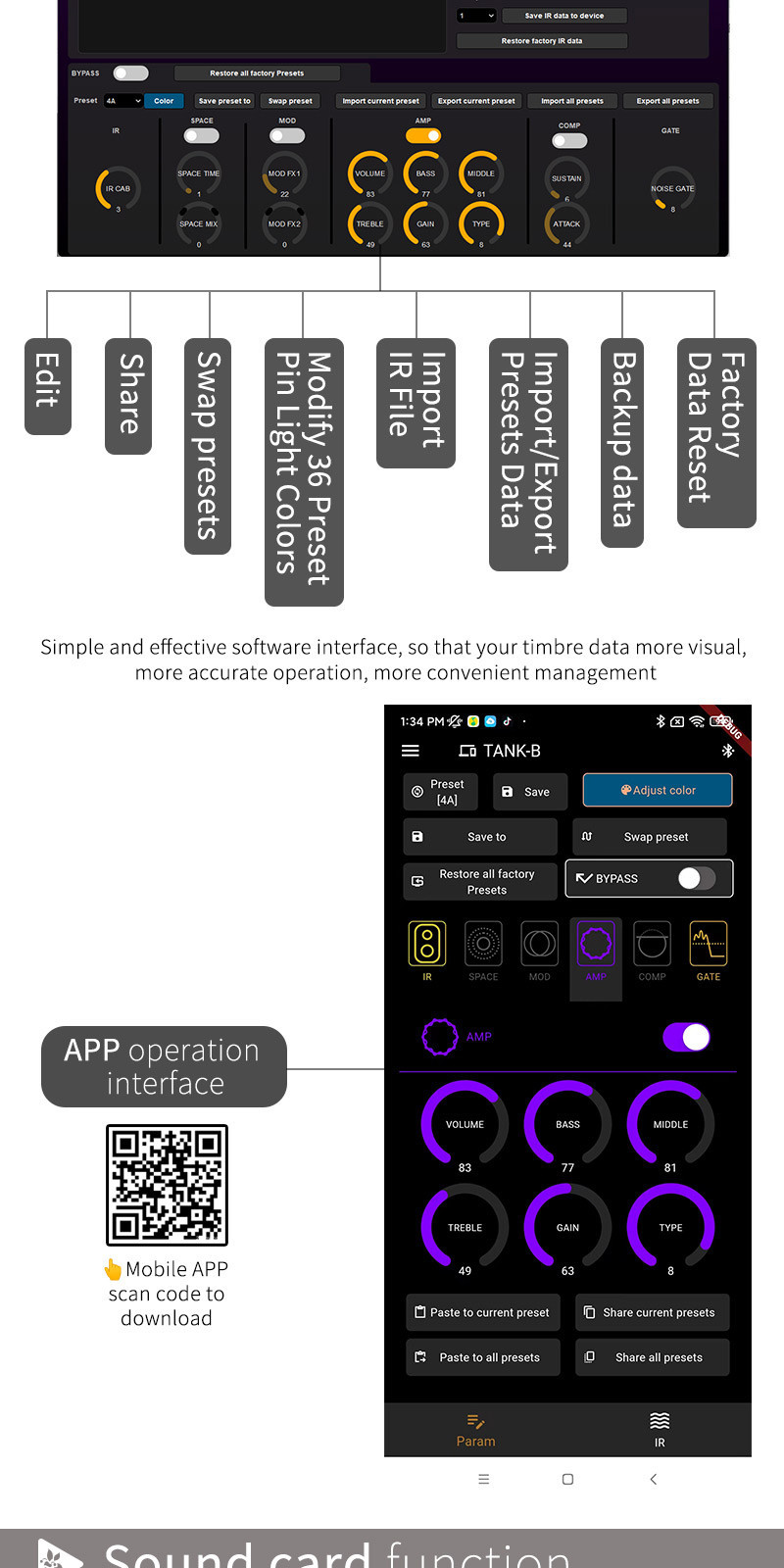 M-VAVE Tank-B V2 BASS Multi-Effects Pedal Rechargeable 36 Presets 9 ...