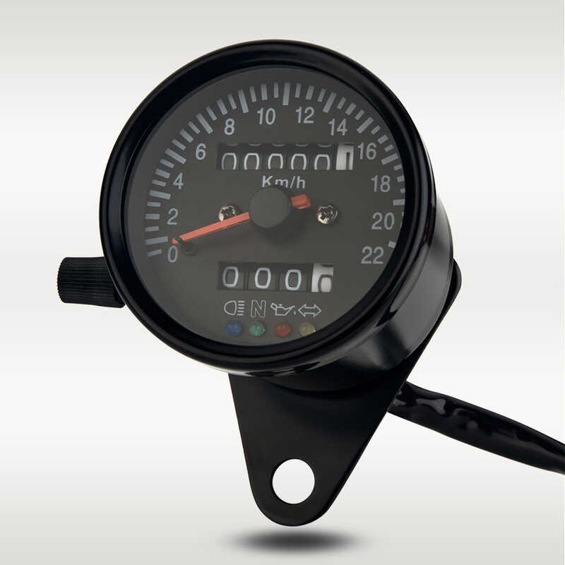 Retro 220km/h LED Mechanical Speedometer Motorcycle Dashboard Instruments Gauges Indicators ...