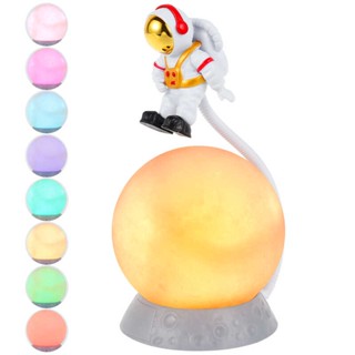 3D Astronaut Moon Lamp LED Spaceman Bedside Night Light USB ...