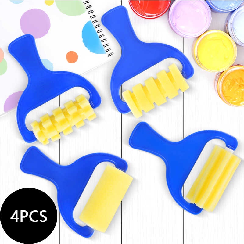 4Pcs Children Sponge Painting Graffiti Brushes Set Children Drawing ...