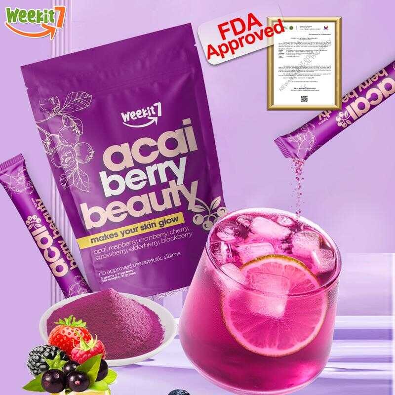 Weekit7 Acai Berry Powder FDA Approved 7 In 1 Mixed Berries Drink ...
