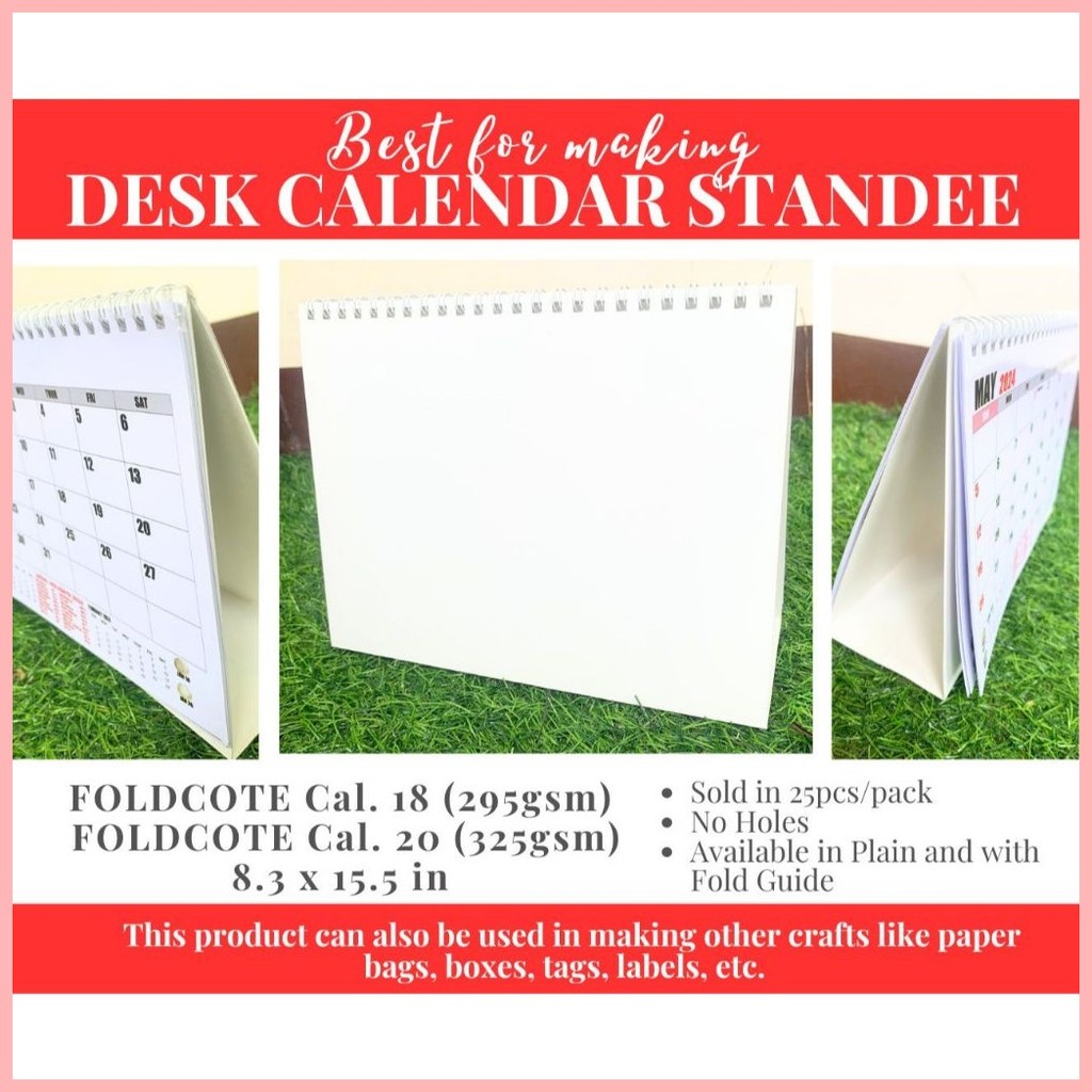 ♞Solid Foldcote #18 Foldcote #20 Calendar Standee with Fold Guide ...