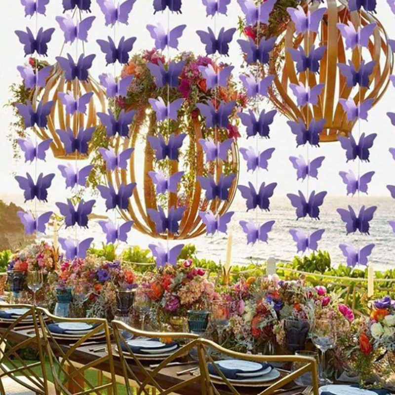 Colorful Gradient Paper Craft Butterflies String Party Decoration ...